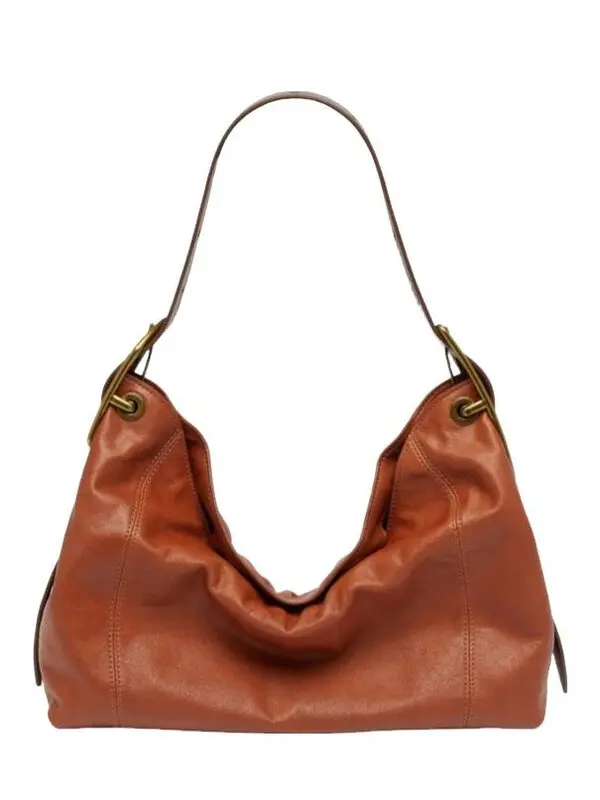 DIESEL® D-line-shoulder Bag In Shiny Leather - Brown