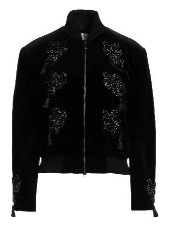 Max Mara Minimalist Velvet Flight Jacket - Black