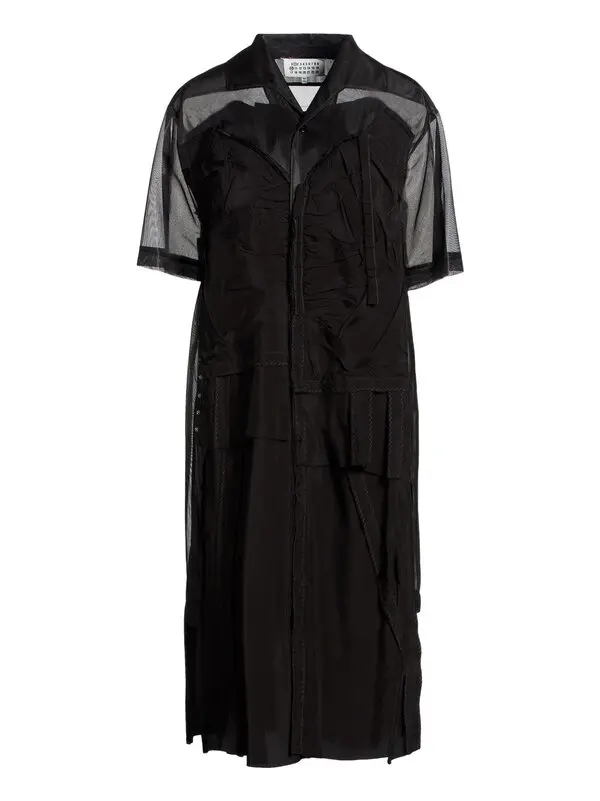 MAISON MARGIELA Minimal Tulle Shirt Dress - Black