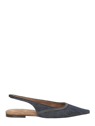 Brunello Cucinelli Denim Slipon Flats - Black