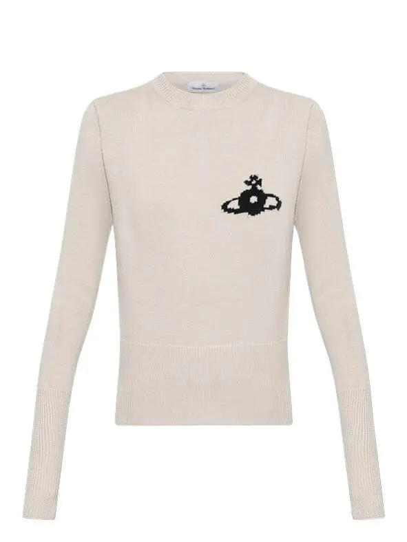 VIVIENNE WESTWOOD Long-sleeved Crewneck Sweater With Orb Detail - No