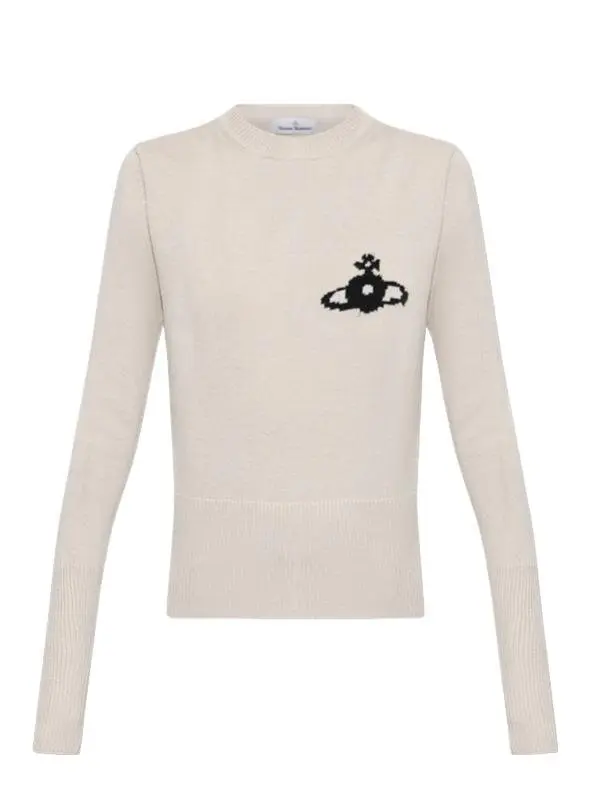 VIVIENNE WESTWOOD Long-sleeved Crewneck Sweater With Orb Detail - No