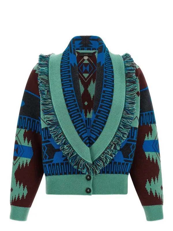 Alanui Long-sleeve Open-front Cardigan - Blue