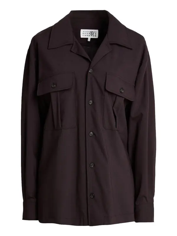 MAISON MARGIELA Minimalist Longsleeve Wool Shirt - Black