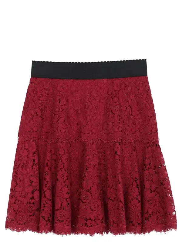 Dolce & Gabbana Solid-colored Lace Dress - Red