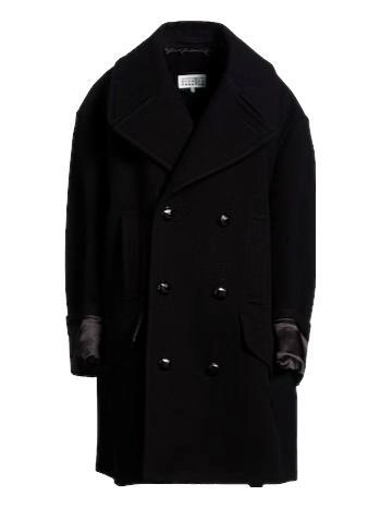 MAISON MARGIELA Solidcolor Doublebreasted Wool Coat - Black