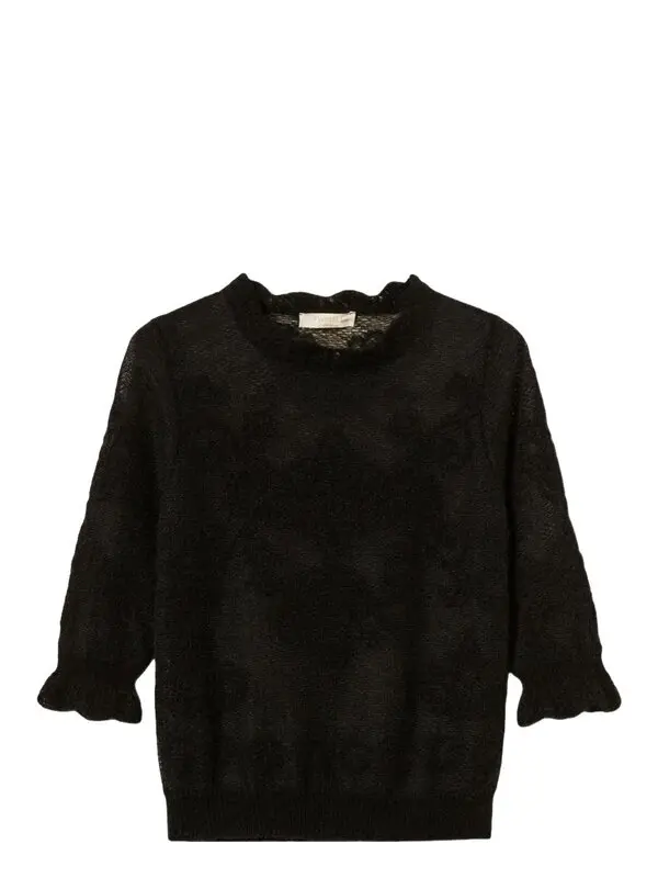 TWINSET Jacquard Alpaca Blend Jumper - Black