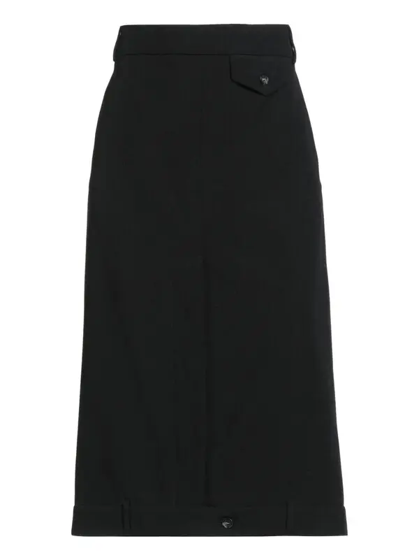Sportmax Solid-colored Skirt With Belt Loops And Pockets - Black