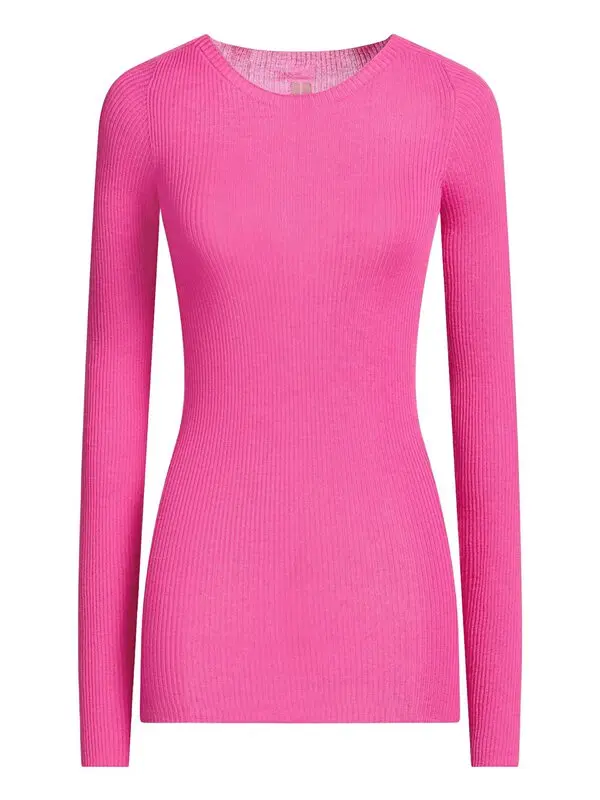 Rick Owens Crewneck Long Sleeve Knit Sweater - Pink