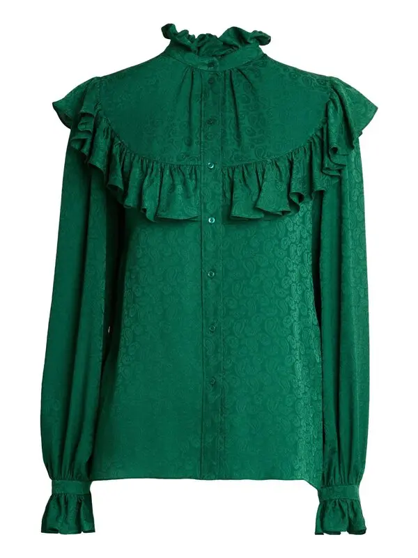 Saint Laurent Printed Longsleeve Shirt - Green