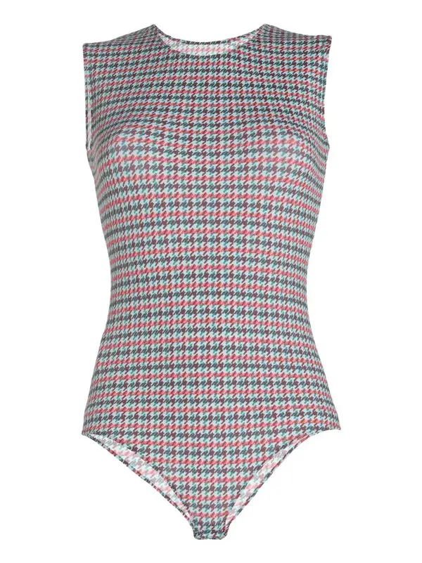 MAISON MARGIELA Houndstooth Sleeveless Top - Green