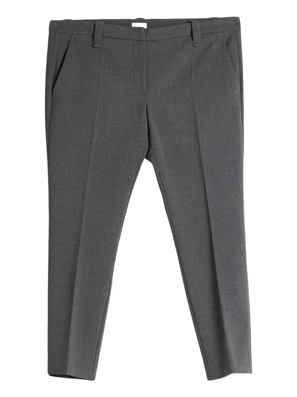 Brunello Cucinelli Solid Color Stretch Fabric Casual Pants - Grey