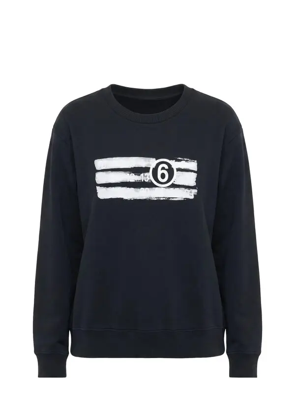 MAISON MARGIELA Printed Longsleeve Crewneck Sweatshirt - Black