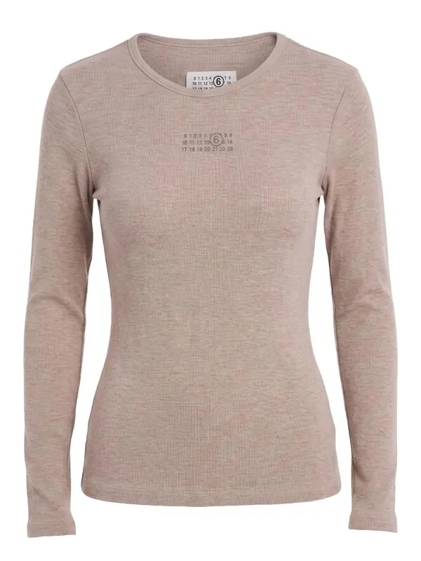 MAISON MARGIELA Ribbed-knit Crewneck Sweater - Nude