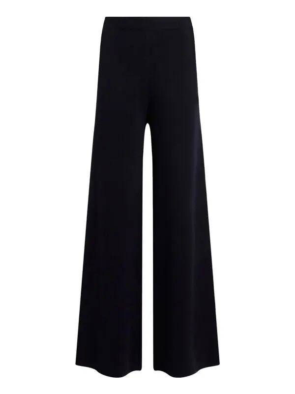 Max Mara Wide Leg Knit Trousers - Black