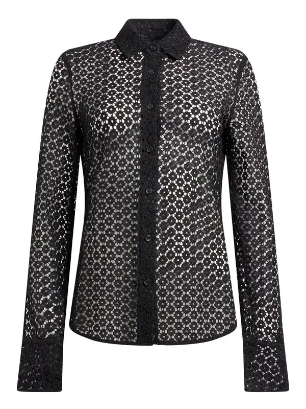 Rag & Bone Solidcolor Lace Shirt - Black