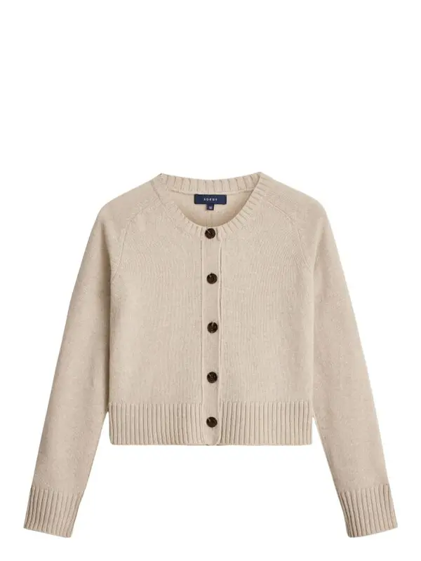 Soeur Single-breasted Ribbed Knit Top - Beige