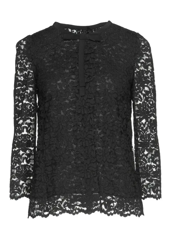 Dolce & Gabbana Solid-colored Satin Long-sleeve Top - Black