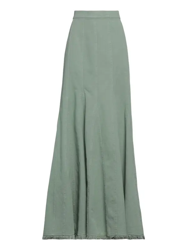 Max Mara Solid-colored Denim A-line Skirt - Green