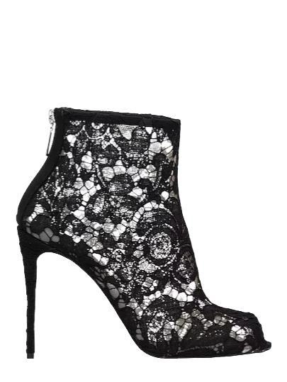 Dolce & Gabbana Open-toe Ankle Boots - Black