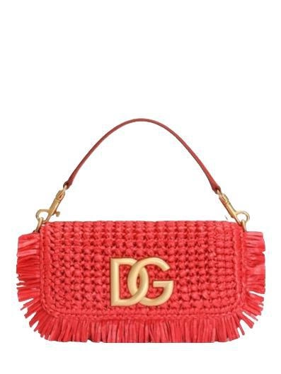 Dolce & Gabbana 3.5 Shoulder Bag In Raffia - Red