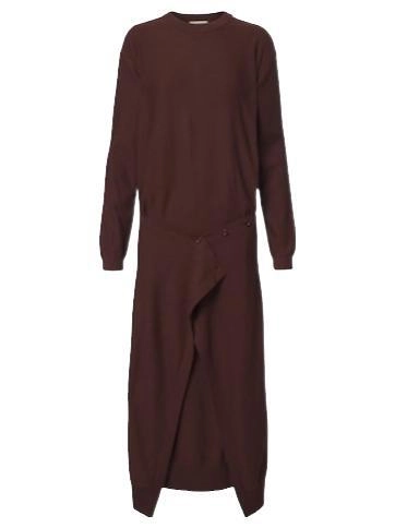 LEMAIRE Deconstructed Wool-blend Midi Dress - Red