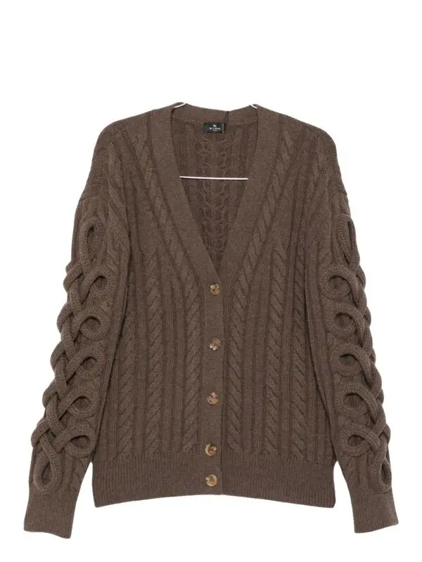 Etro Cable-knit Cardigan - Brown