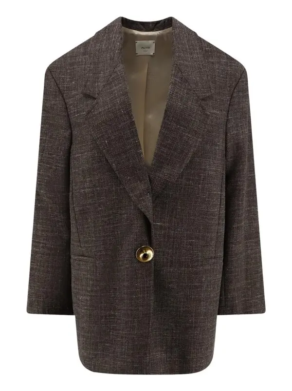 ALYSI Single-breasted Maxi Lapel Blazer - Brown