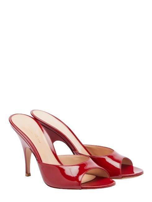 GIANVITO ROSSI Patent Leather Mules - Red