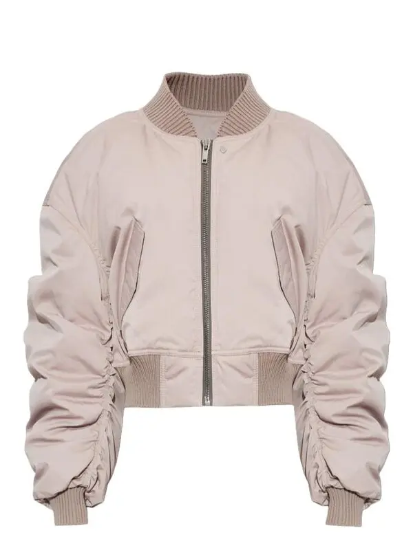 Rick Owens Ruched Cropped Bomber Jacket - Rose