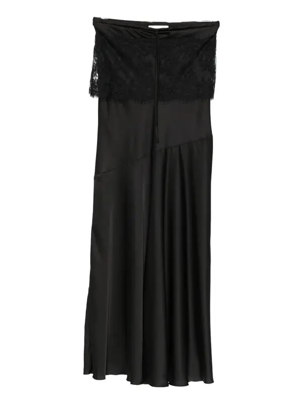 ERMANNO FIRENZE Lace-panel Drawstring Skirt - Black