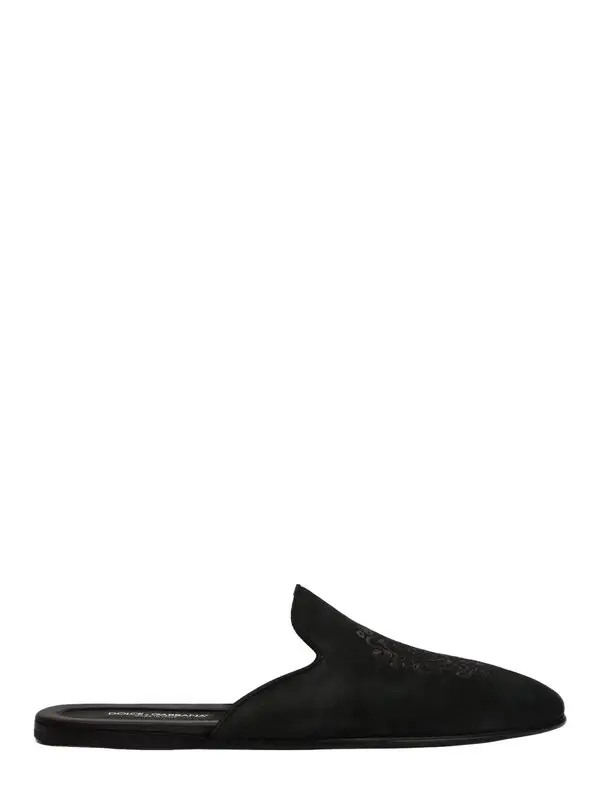 Dolce & Gabbana Calfskin Slippers - Black