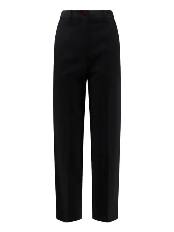 ALYSI Tailored Straight-leg Cropped Pants - Black