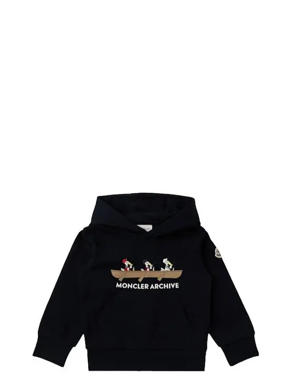 Moncler Solidcolor Hooded Top - Black