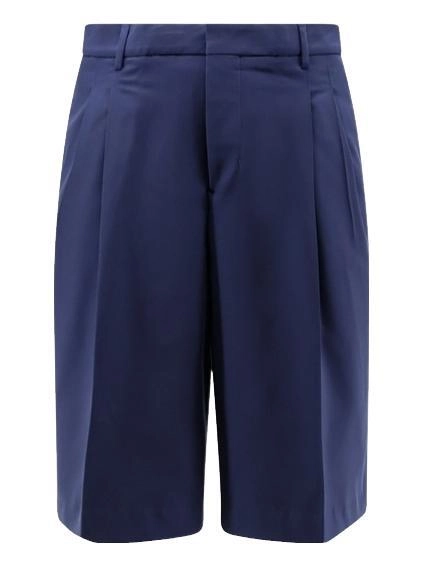 AMI Paris Pleated Tailored Shorts - Navy