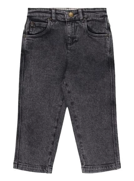 Bonpoint Straight Leg Jeans With Front Button And Zip Closure - Black