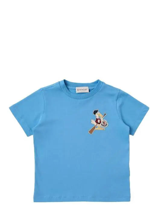 Moncler Cotton T-shirt With Mon Duck Logo - Blue