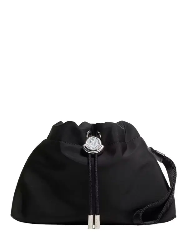 Moncler Trick Logo Plaque Drawstring Pouch - Black