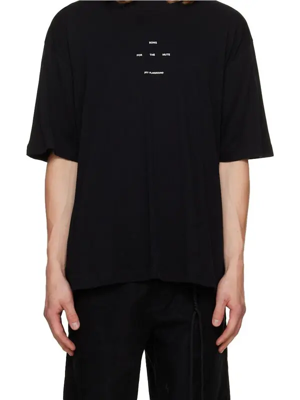 SONG FOR THE MUTE Logo Luxe Jersey Oversized T Shirt - Black