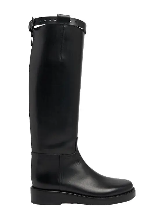 ANN DEMEULEMEESTER Knee-high Boots With Strap - Black