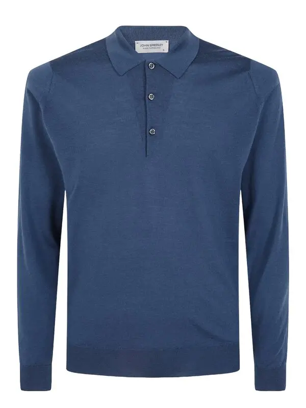 John Smedley Long-sleeve Polo Shirt - Blue