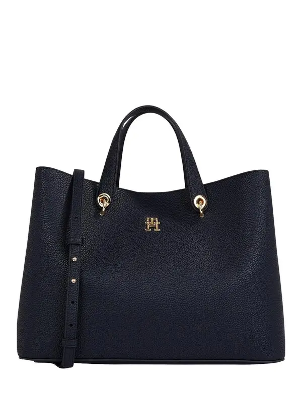 Tommy Hilfiger Textured Tote Bag With Adjustable Shoulder Strap - No