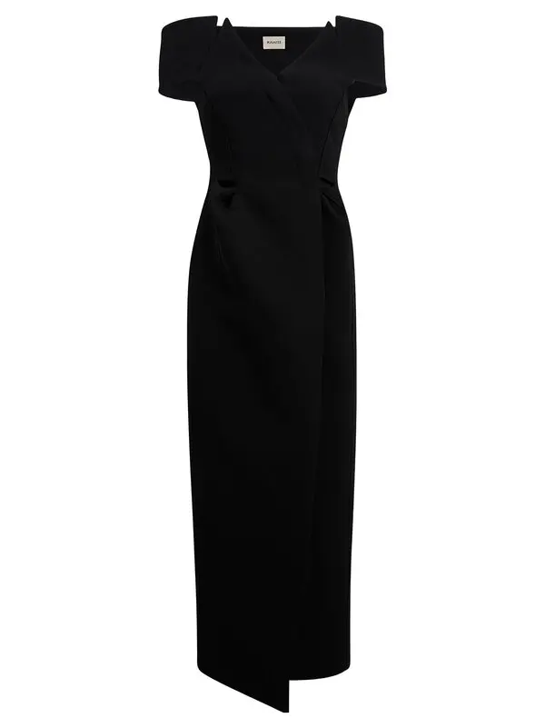 Khaite Gene Asymmetric Peplum Dress - Black