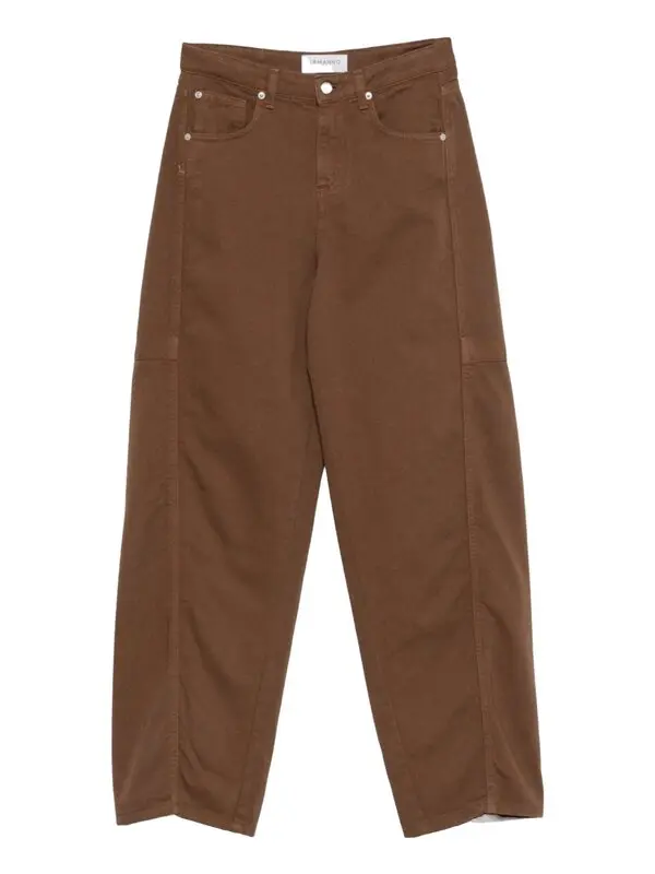 ERMANNO FIRENZE Paneled Wide-leg Jeans - Brown
