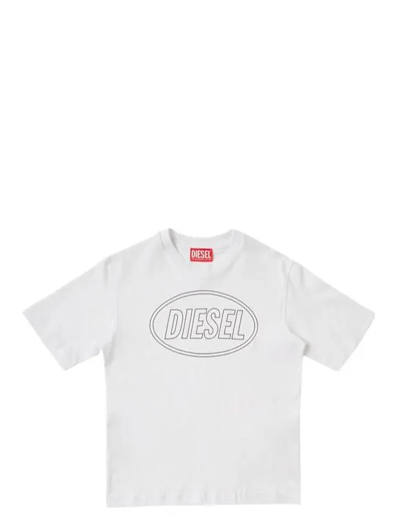 DIESEL® Crewneck Short Sleeve Top With Printed Front Panel - No