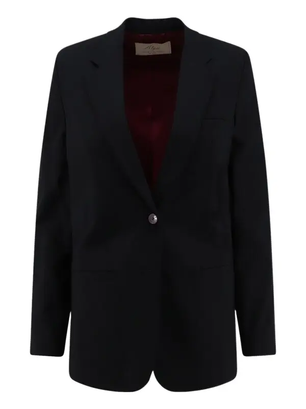 ALYSI Single-breasted Notched Lapel Blazer - Nero