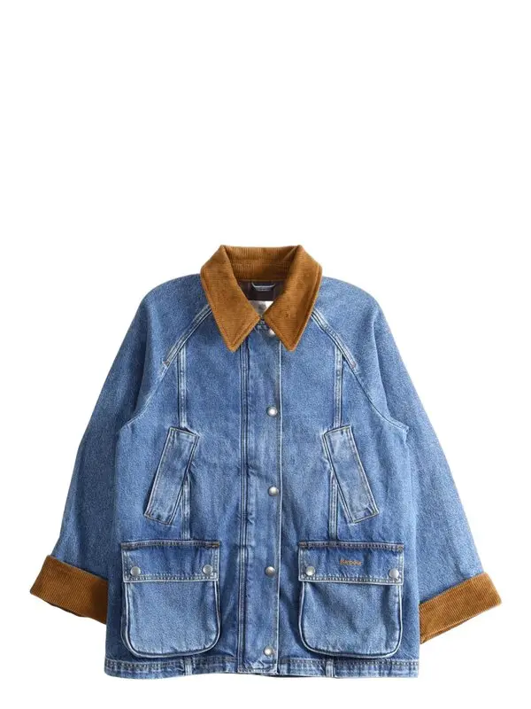 Barbour Contrastcollar Multipocket Denim Jacket - Blue