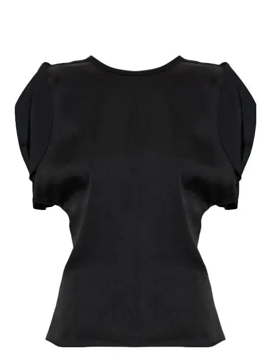 Victoria Beckham Sleeveless Satin Top - Black