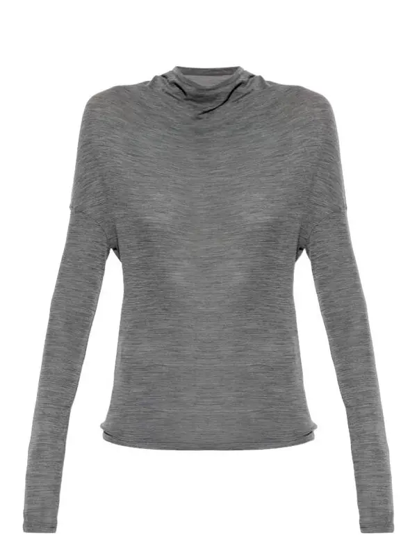 Victoria Beckham Long-sleeve Turtleneck Top - Grey