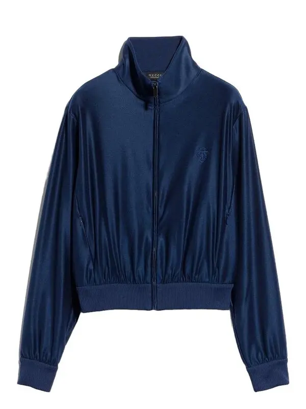 Gucci Embroidered Zip Jacket - Blue